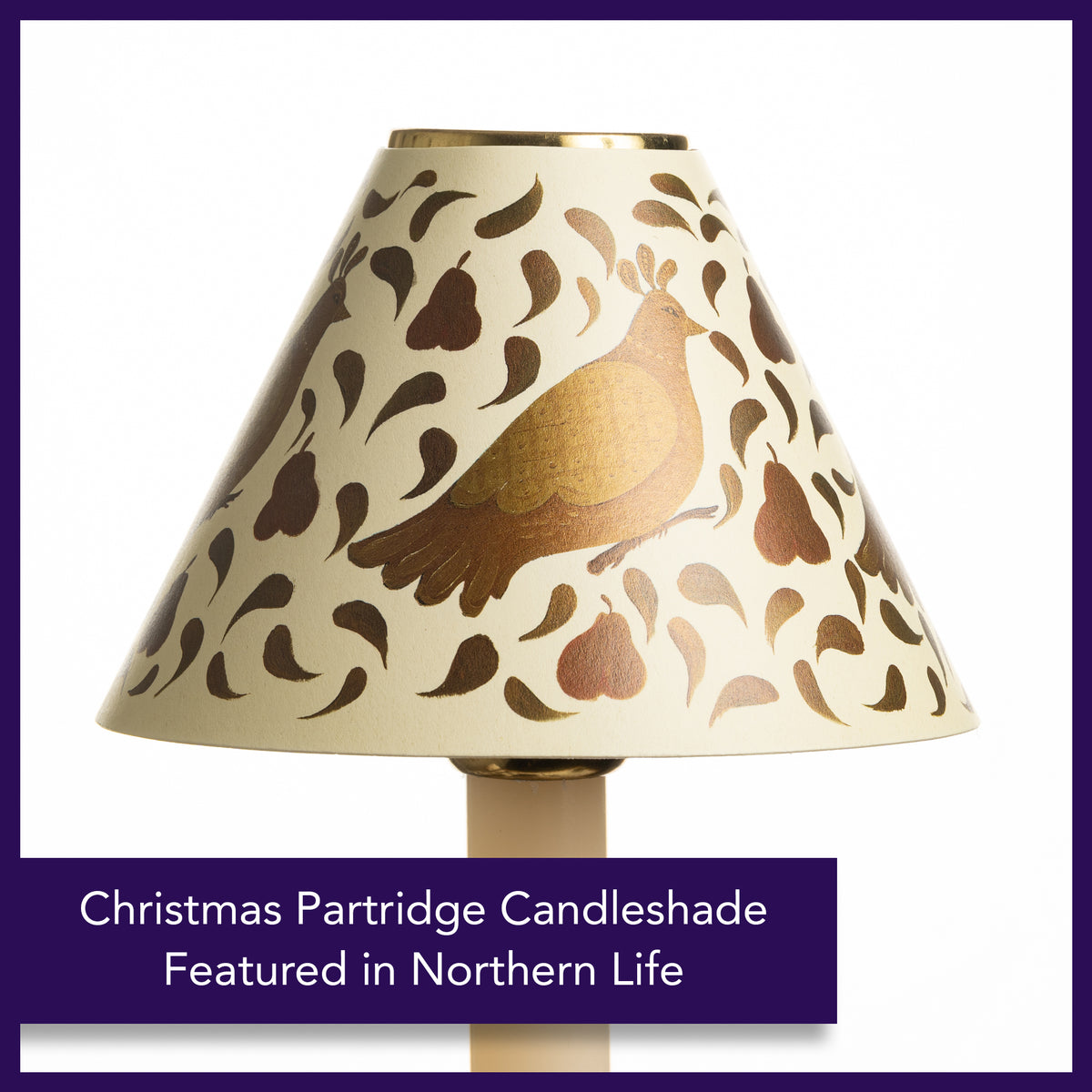 Card Candle Shade -Partridge in a Pear Tree - Cream | Nicholas Engert ...